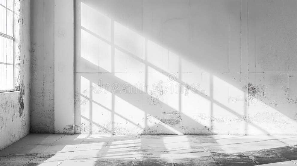 A Room with a Window and a Wall with a Shadow on it Stock Illustration ...