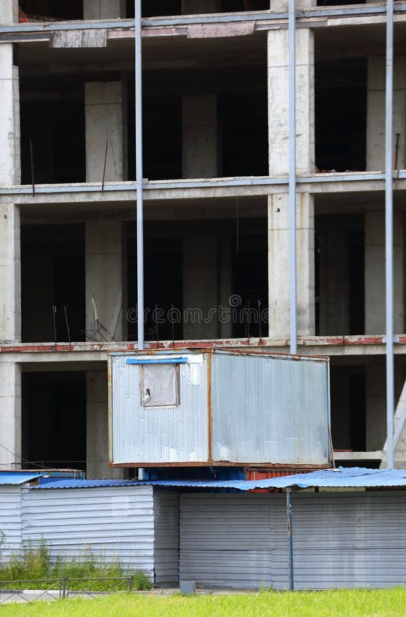 Room for Workers on the Background of Construction Stock Photo - Image ...