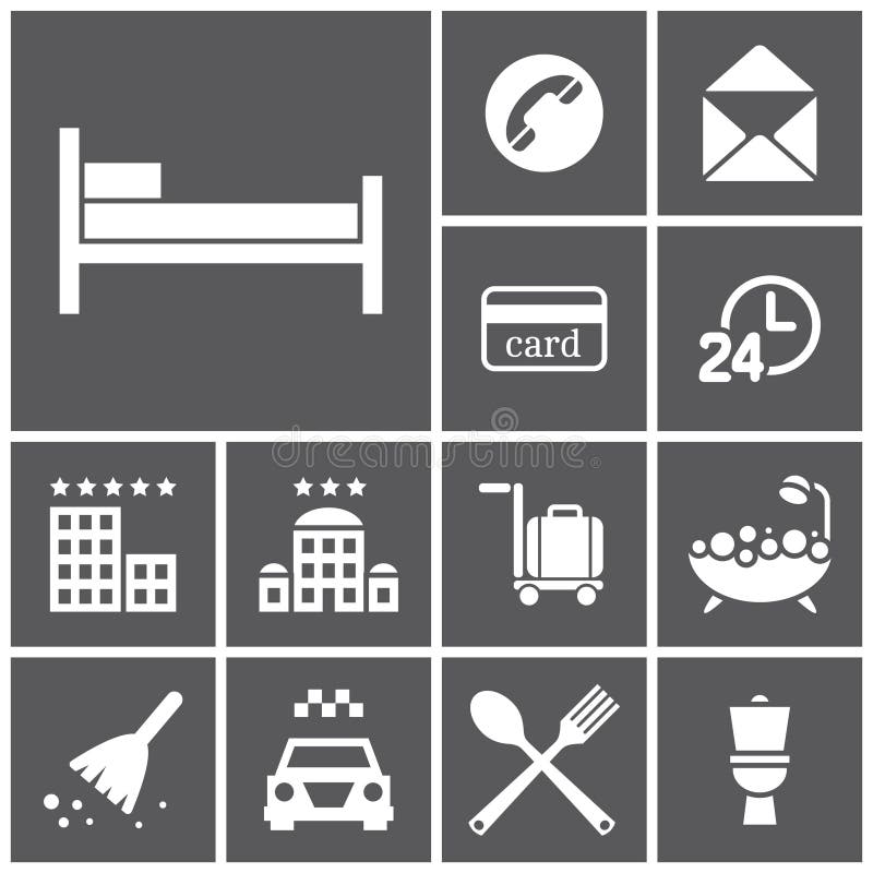 Rooming icons stock illustration. Illustration of pictogram - 59877358