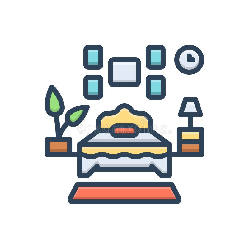 Color Illustration Icon for Rooms, Cabin and Bedrooms Stock ...