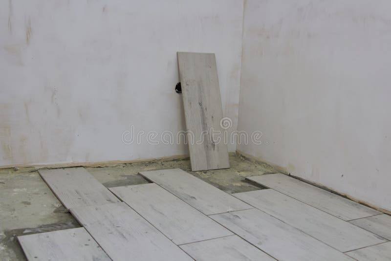 Rooms with Laid Tiles,white Ceramic Tiles are Laid in the Room Stock ...