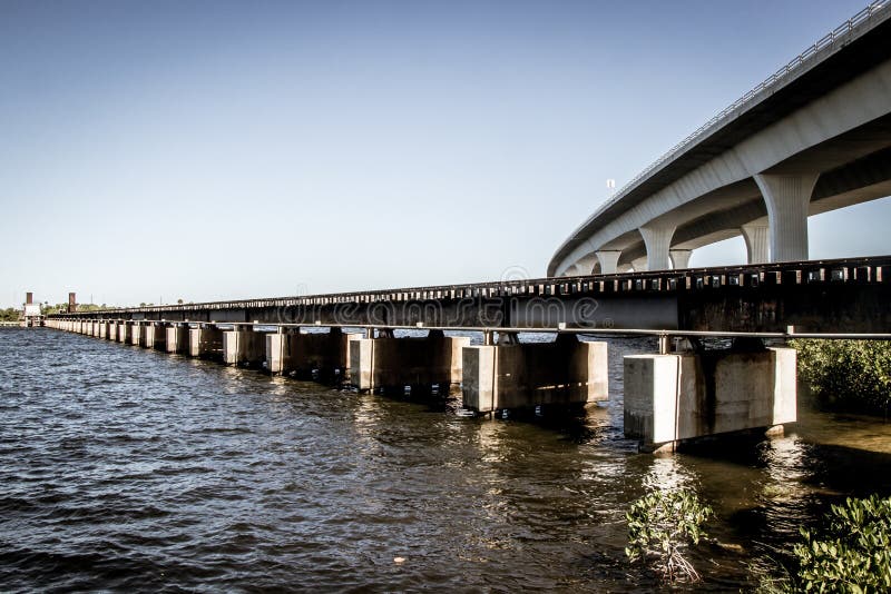 Roosevelt Bridge and Railway Bridge Stock Photo - Image of railway ...