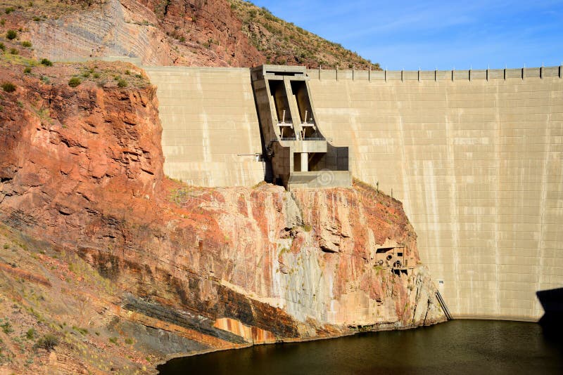 Roosevelt Dam Central Arizona Stock Photo - Image of power, clouds ...