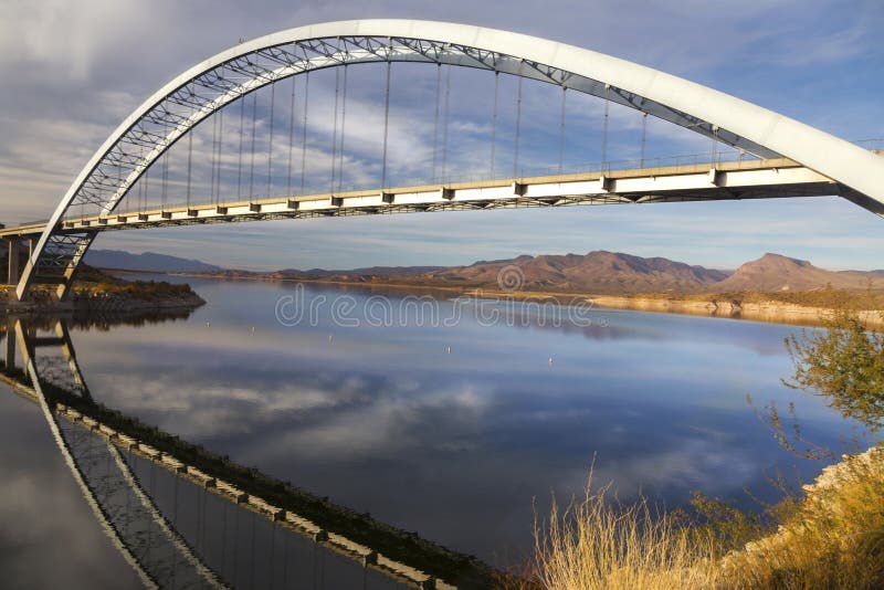 Roosevelt Lake Bridge at End of Apache Trail in Arizona Superstition ...