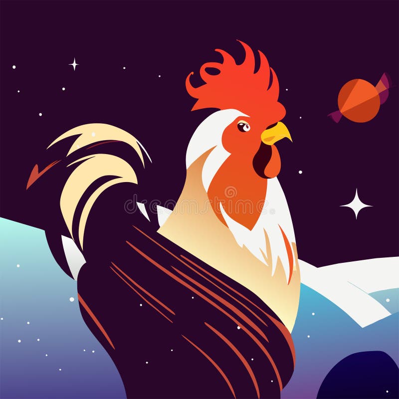 Chickens and Rooster on the Farm, Illustration in Vector Format AI ...