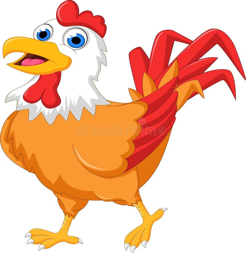 Cartoon Rooster Running stock vector. Illustration of chick - 41818392