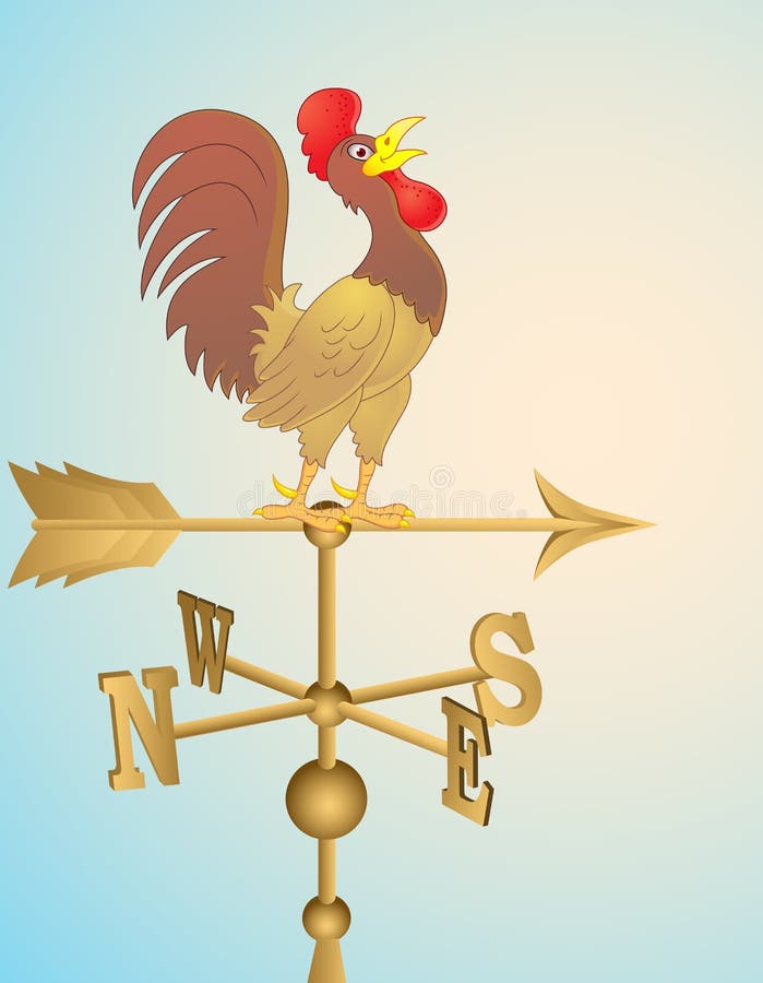 Illustrated Weather Vane stock illustration. Illustration of sunset ...