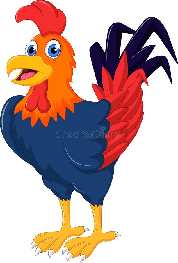 Cartoon Rooster with Blank Sign Stock Illustration - Illustration of ...
