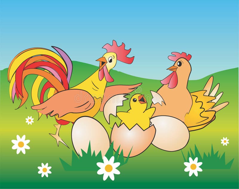 Loud Rooster on a Wood Fence by a Corn Stalk Stock Vector ...