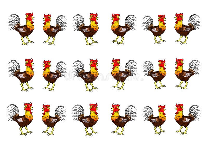 Rooster Drawing Wallpaper Design Stock Vector - Illustration of drawing ...