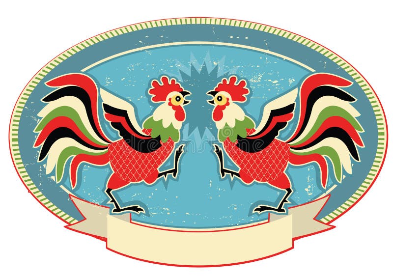 Rooster fight illustration stock illustration. Illustration of animals ...