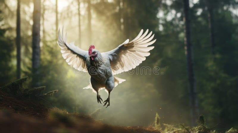 Rooster Flying Over Forest: a Captivating Artwork by Dimitry Roulland ...