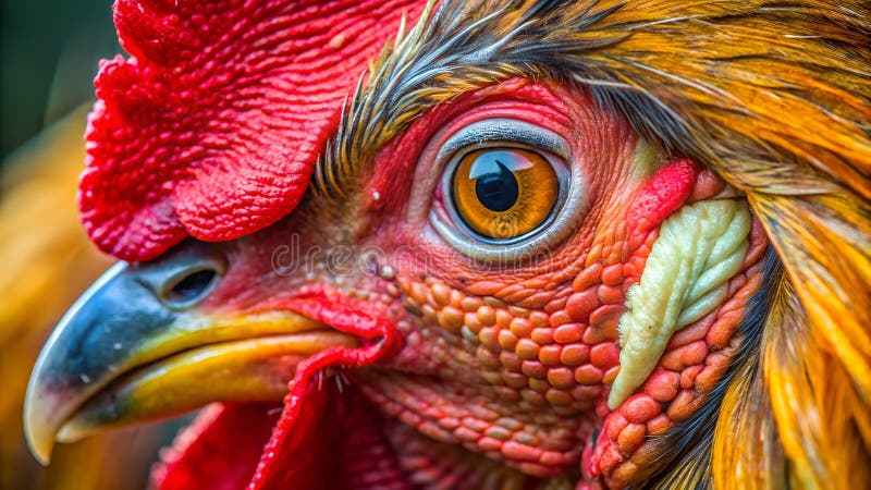 Rooster Head Close-up Side View Stock Photo - Image of chicken ...