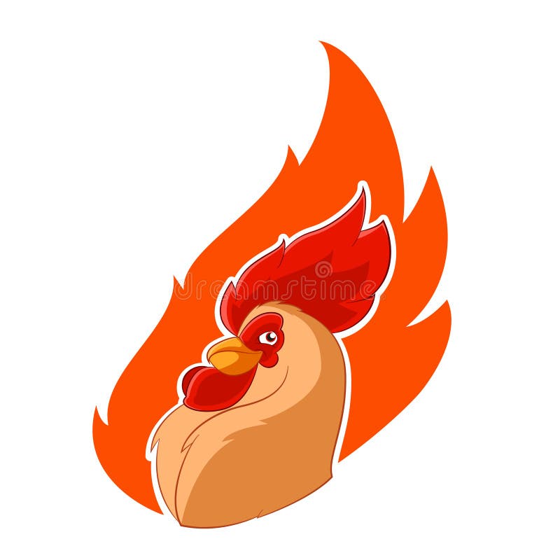 Rooster Chicken Head Fire Concept Logo Logo Stock Vector - Illustration ...