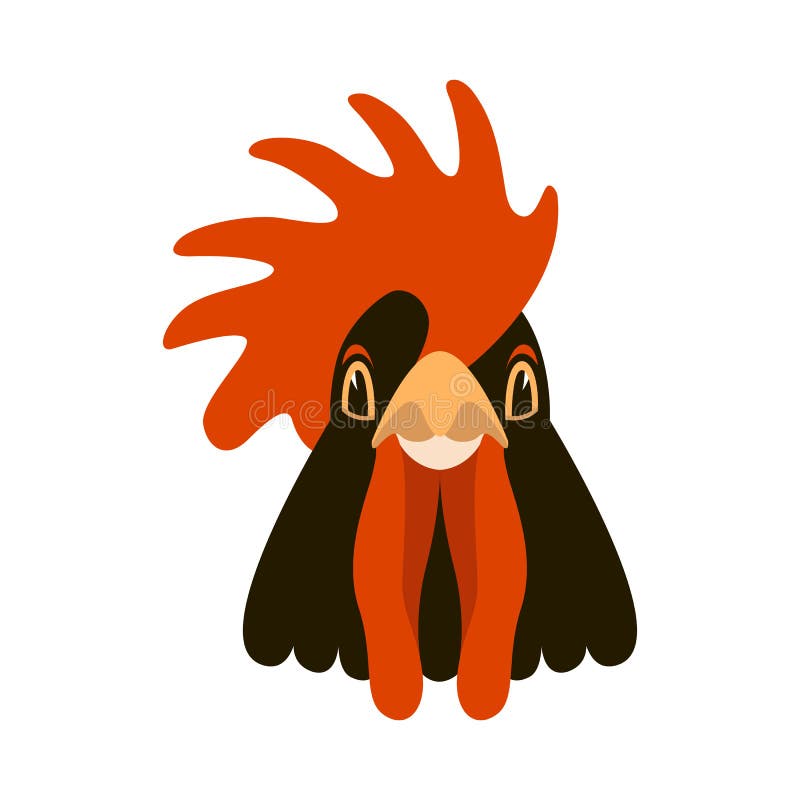 Rooster Head Vector Illustration Flat Style Front Stock Vector ...