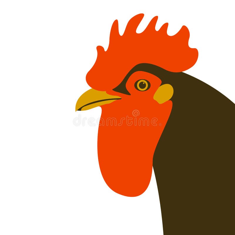 Rooster Head Vector Illustration Flat Style Profile Stock Vector ...