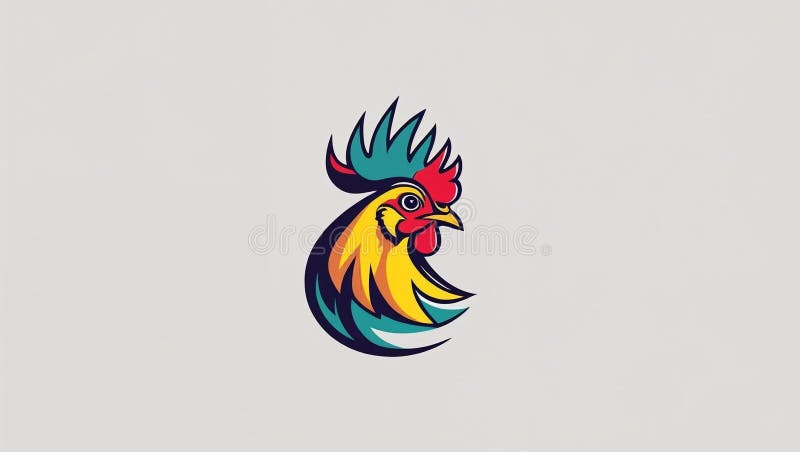 Rooster Head Vector Logo – Stylized Chicken Emblem Design Stock ...