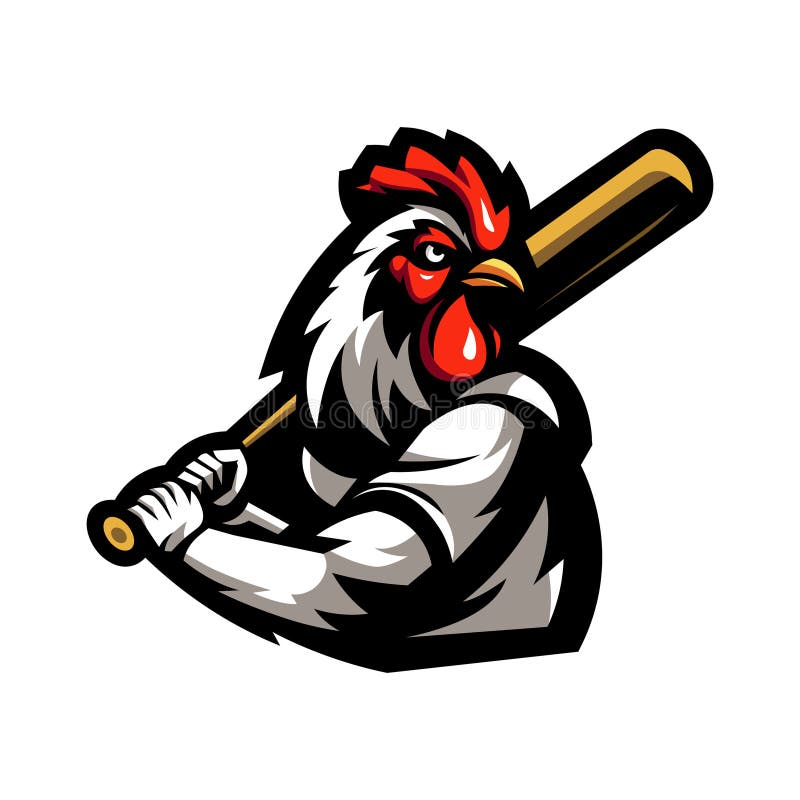 Rooster holding baseball stock vector. Illustration of league - 334247305
