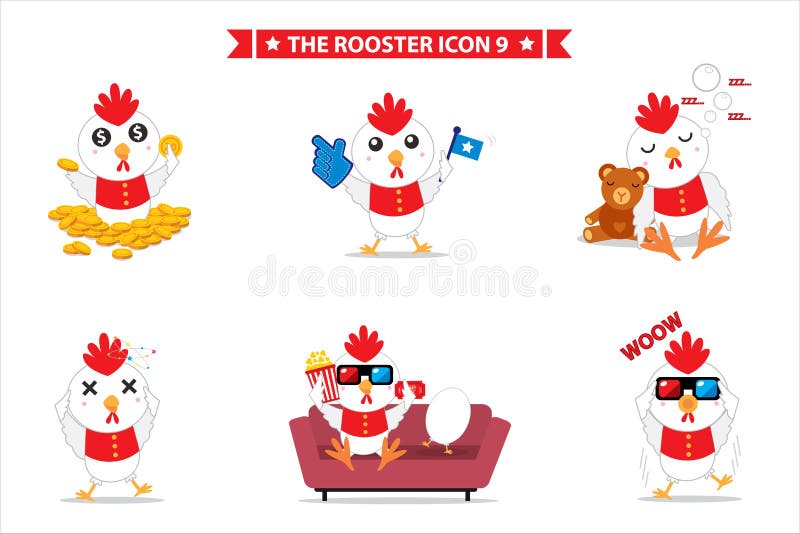 Rooster icon character stock vector. Illustration of character - 82856404