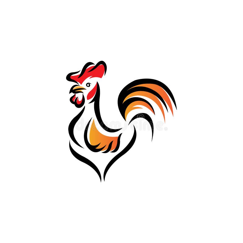Rooster Icon Logo Vector Design Template Stock Vector - Illustration of ...