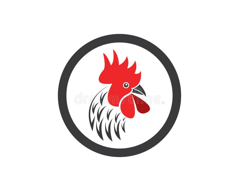 Rooster Icon and Symbol Template Illustration Stock Vector ...
