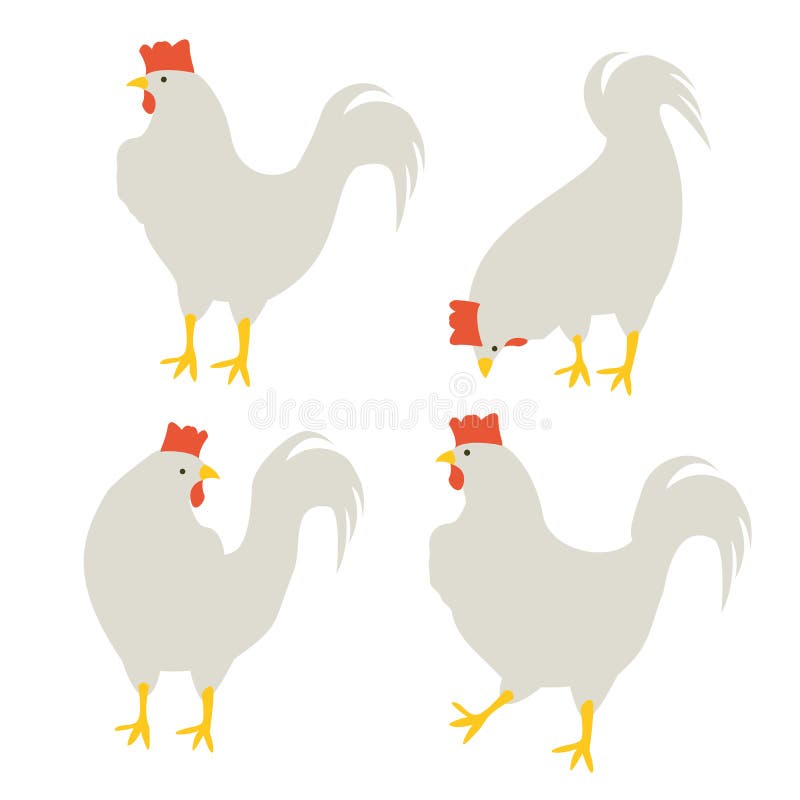 Cartoon Chicken Four Chickens Stock Illustrations – 36 Cartoon Chicken ...
