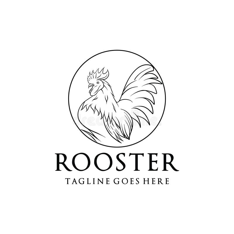 Rooster Logo Design Vector Classic Stock Vector - Illustration of ...