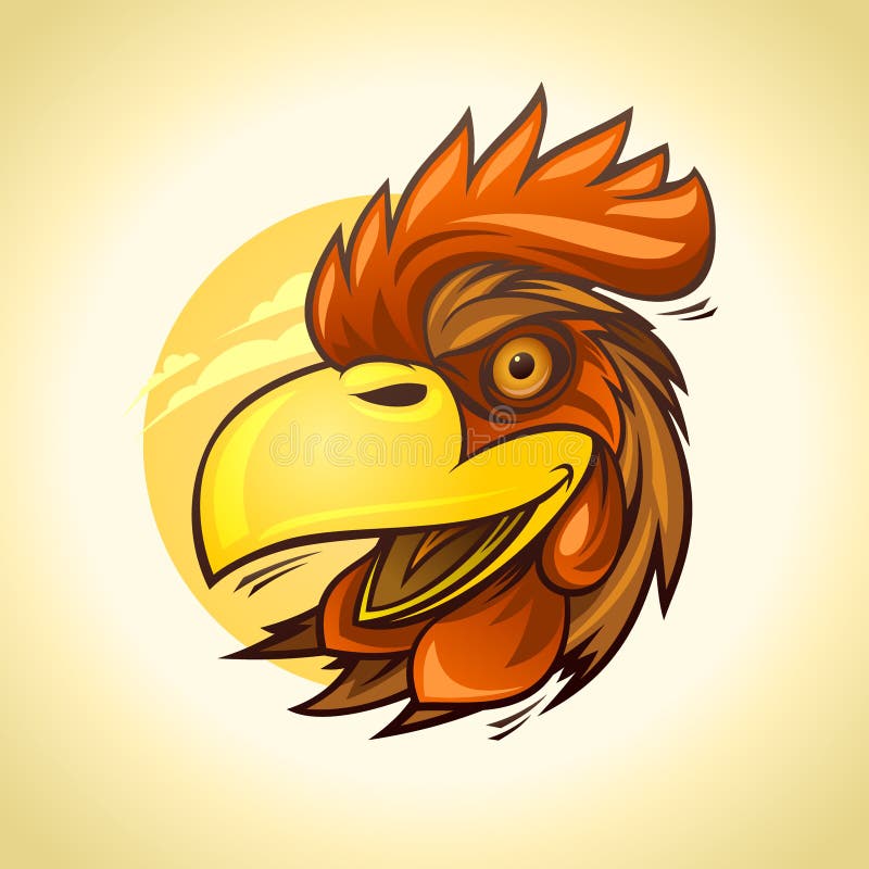 Rooster Logo, Rooster Head Symbol Stock Vector - Illustration of label ...