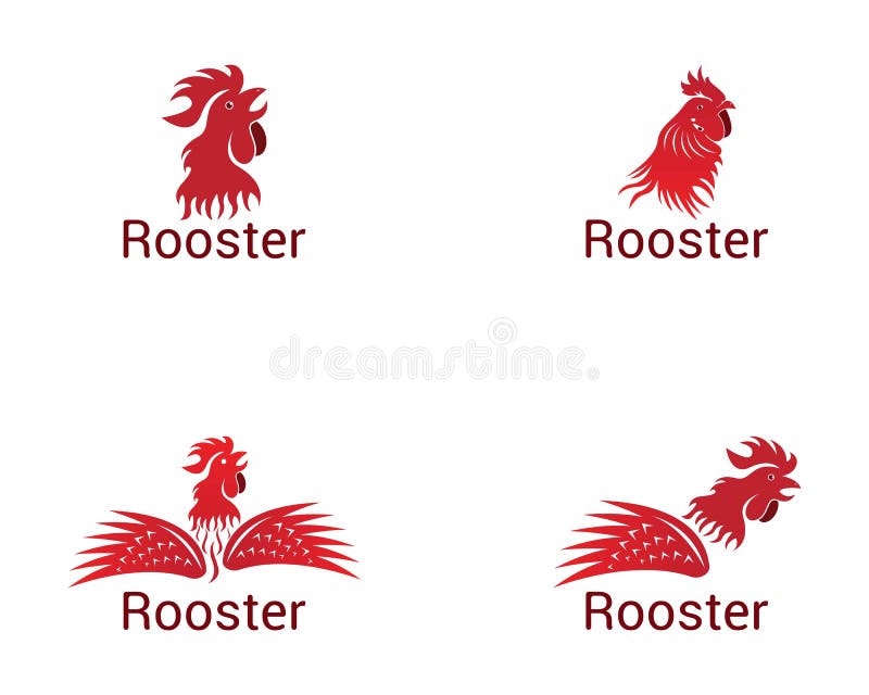 Rooster Logo Vector Template Stock Vector - Illustration of bright ...