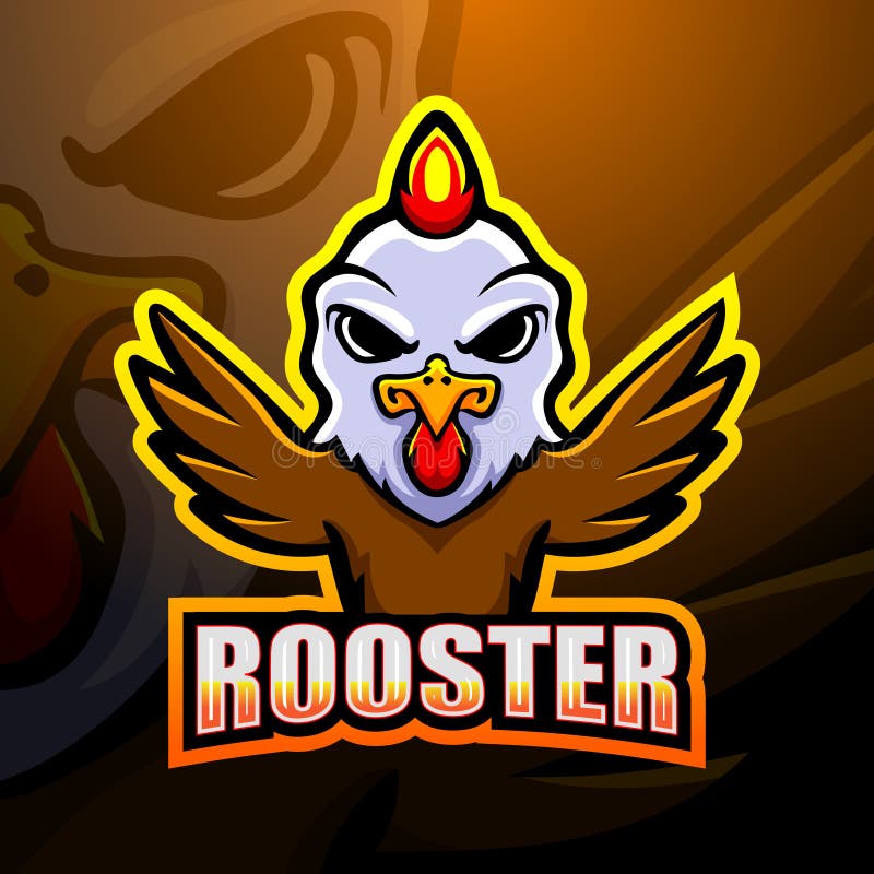 Rooster Mascot Esport Logo Design Stock Vector - Illustration of fowl ...