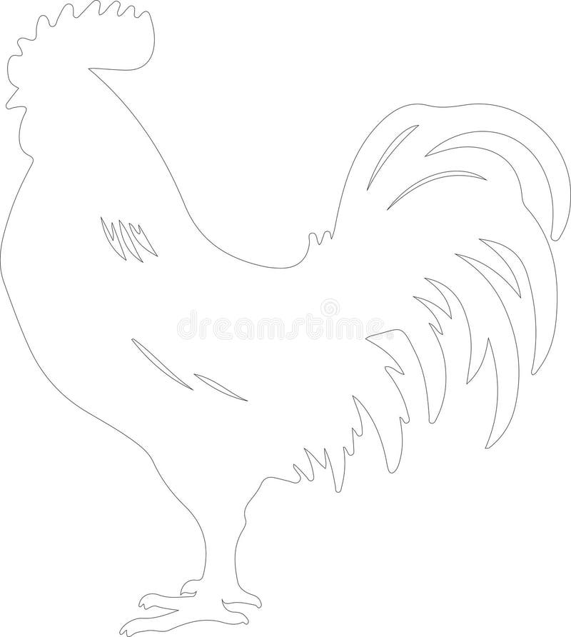 Rooster Outline Silhouette Generative Ai Stock Vector - Illustration of ...