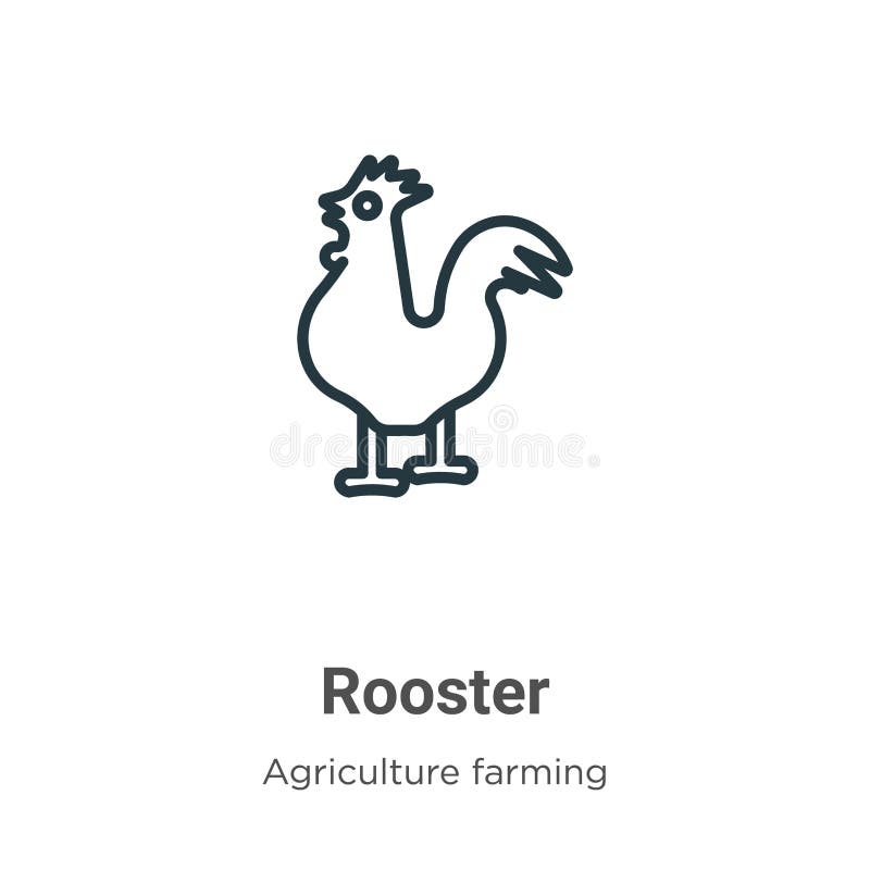 Red Rooster Outline Illustration Stock Vector - Illustration of element ...