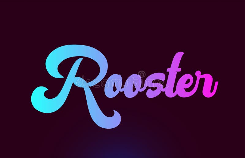 Rooster Pink Word Text Logo Icon Design for Typography Stock ...