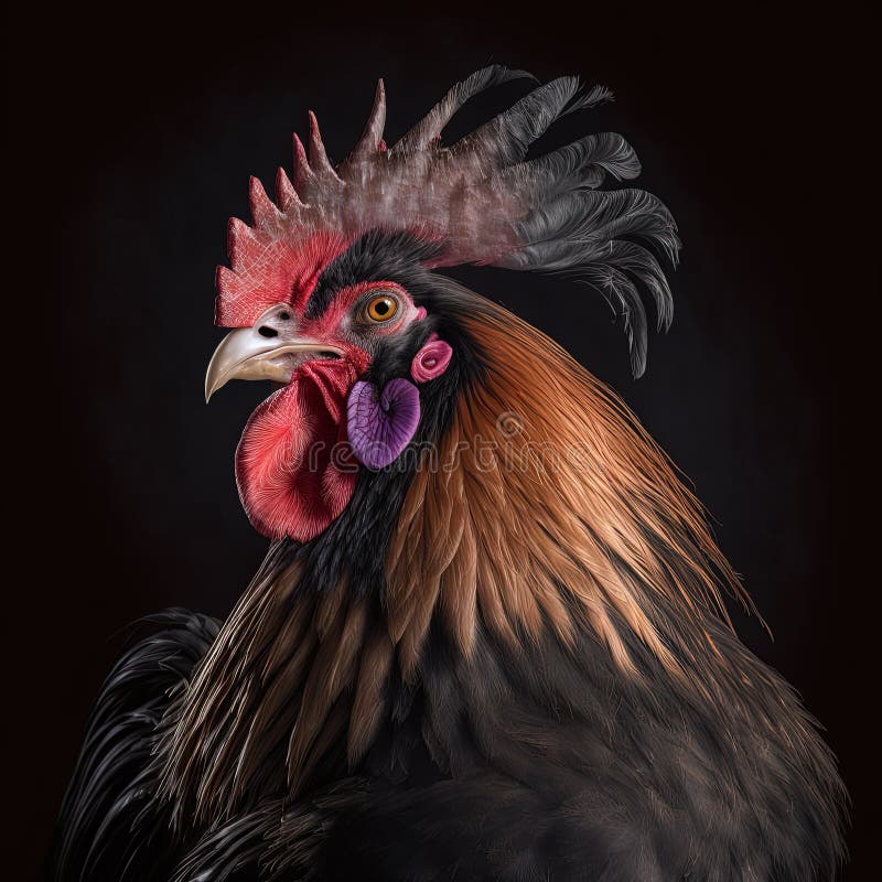 Rooster Portrait in Studio, Ultra Realistic, Generative Ai Stock ...