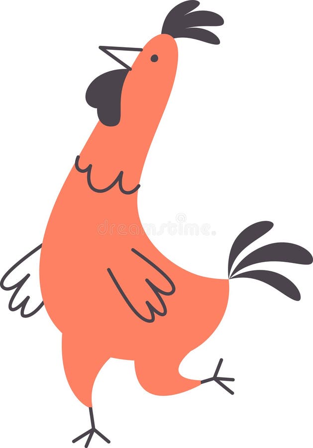 Rooster Running Bird stock vector. Illustration of beak - 302481176