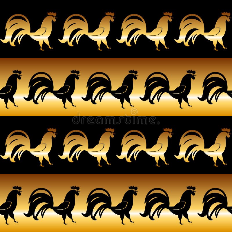 Rooster Seamless Pattern Background Vector Illustration Stock Vector ...