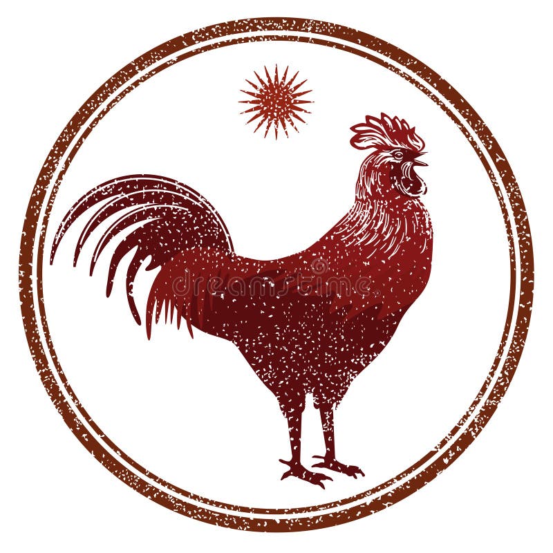 Rooster label on old paper stock vector. Illustration of label - 23170300