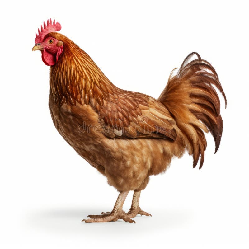 Colorized Rooster Standing in Front of White Background Stock ...