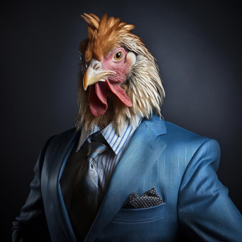 Rooster in suit and tie stock illustration. Illustration of costume ...