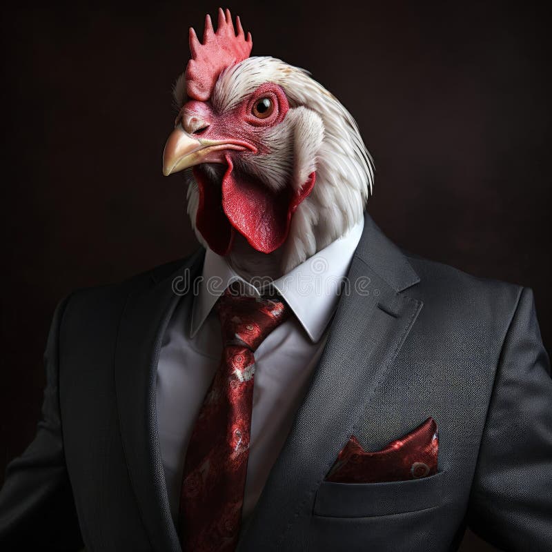 Rooster in suit and tie stock illustration. Illustration of country ...