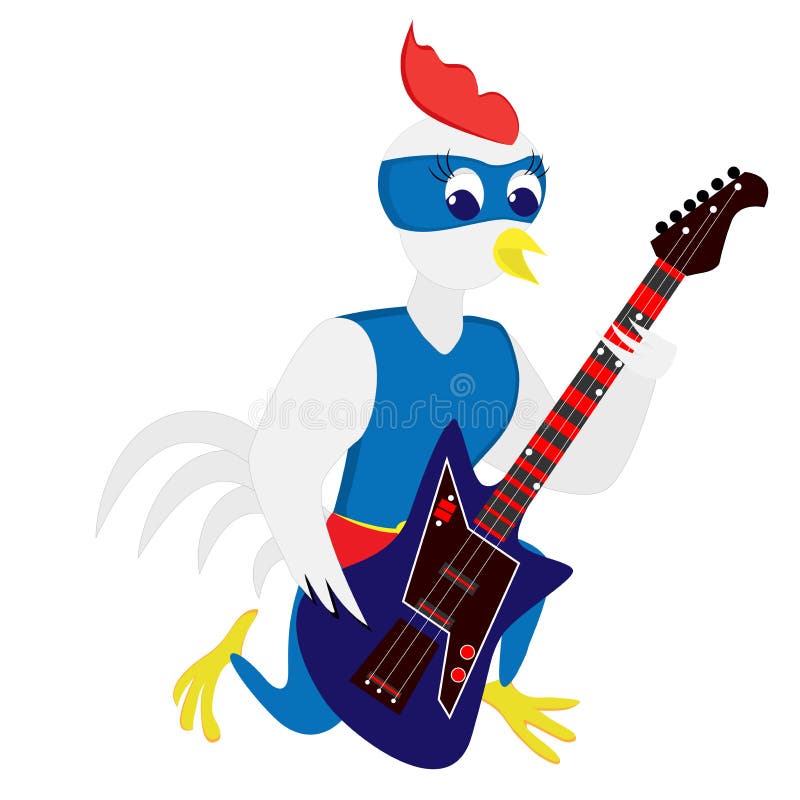 Cartoon Rooster Guitar stock vector. Illustration of illustration ...
