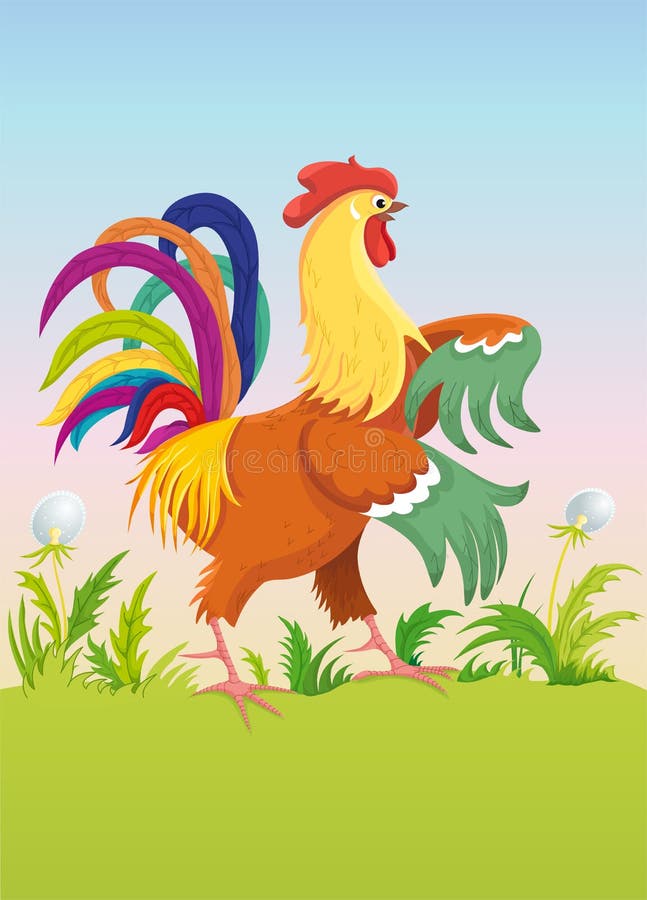 Rooster. Vector character. stock illustration. Illustration of flat ...