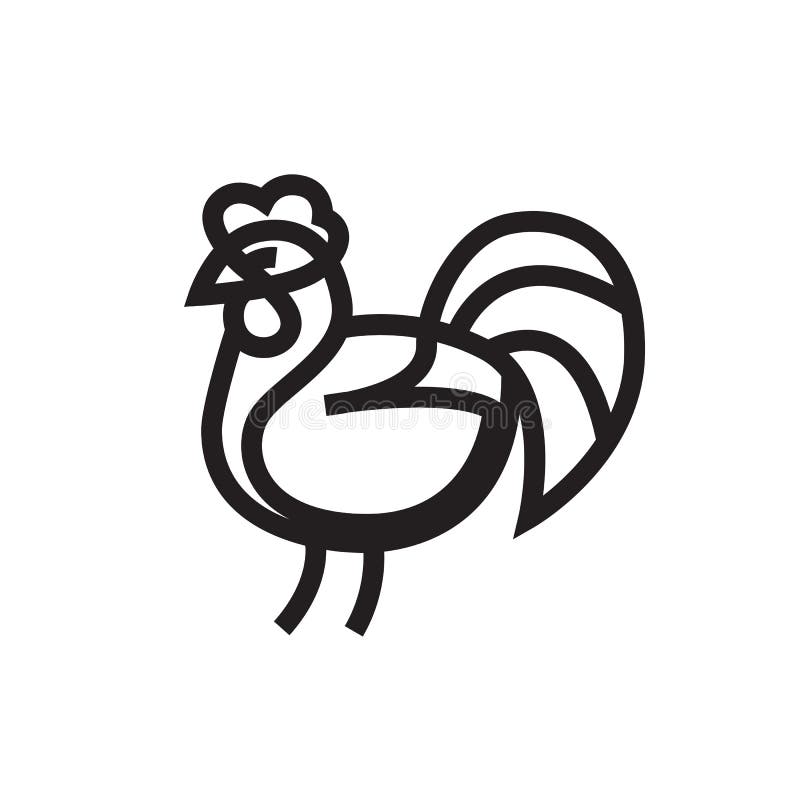 Rooster vector icon stock vector. Illustration of emblem - 95750066
