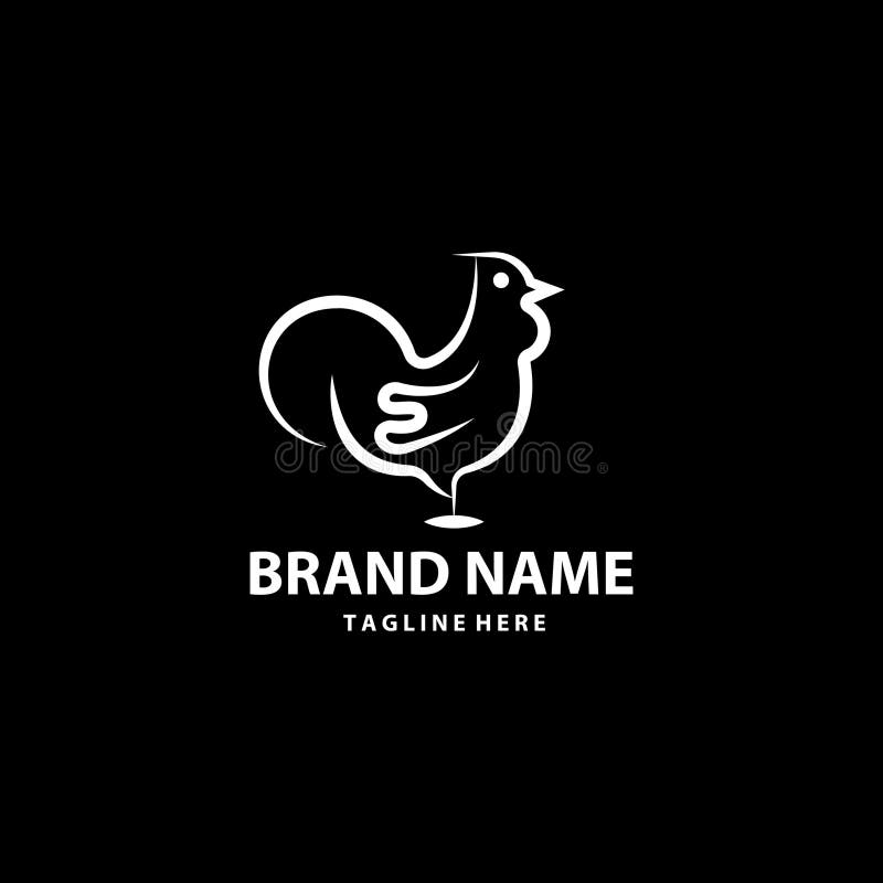 Minimalist Chicken Icon for Website Design Stock Illustration ...