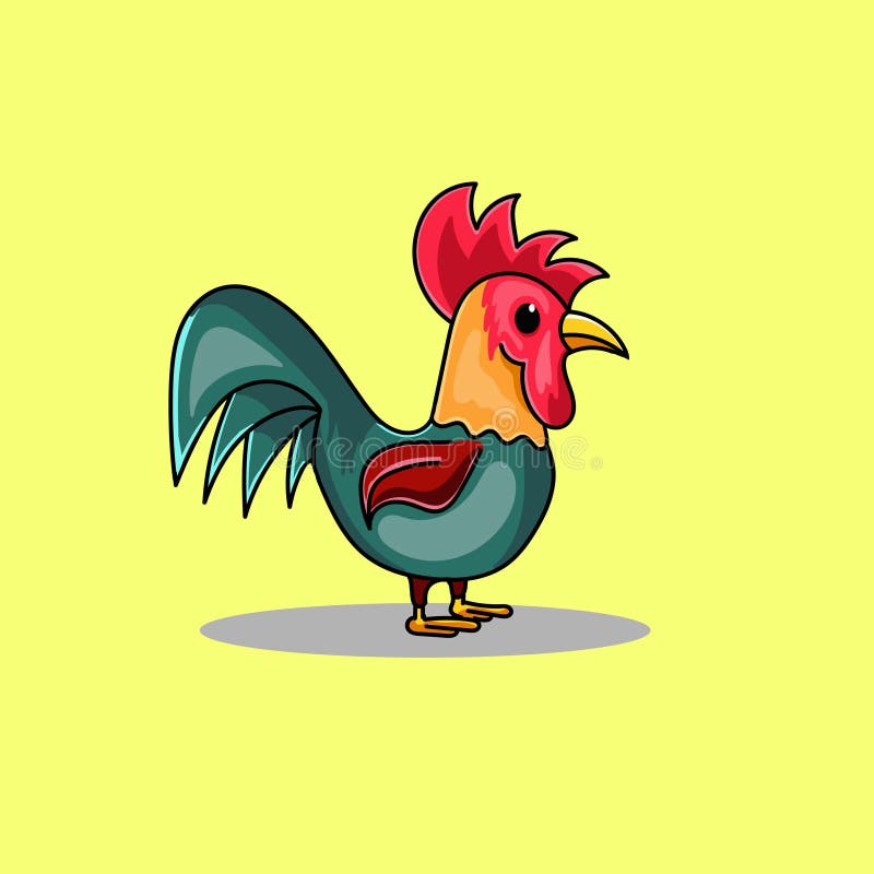 Rooster Vector Simple Illustration Stock Vector - Illustration of male ...