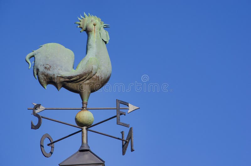 Rooster weather vane stock photo. Image of copperplate - 45105502