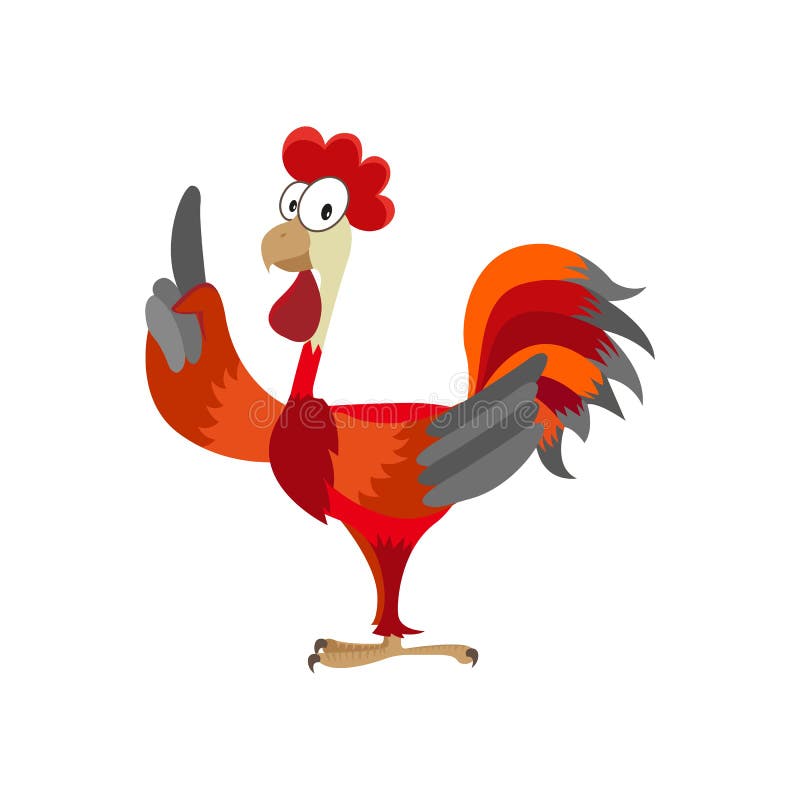 Red Rooster White Background Flat Cartoon Character Stock Illustrations ...