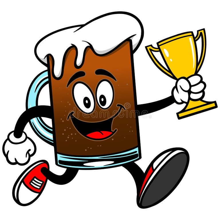 Root Beer Running with Trophy Stock Vector - Illustration of running ...