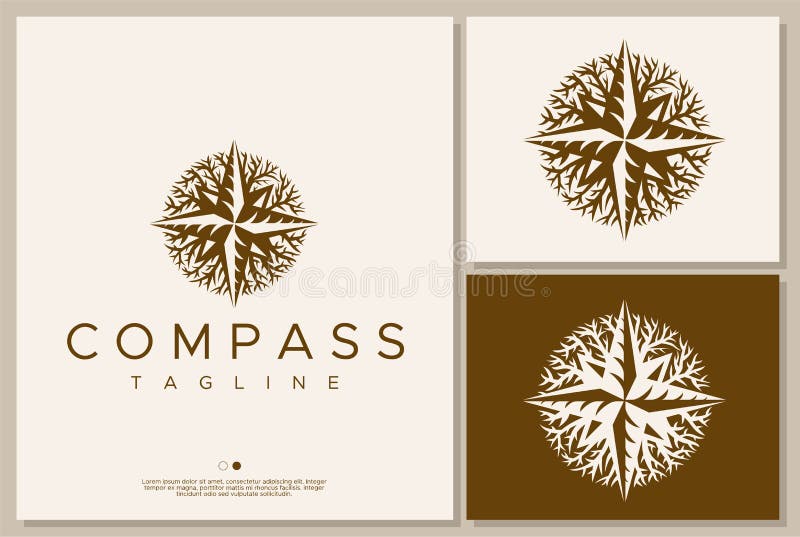 Root Compass Logo Design Branding. Vintage Compass Nature Logo Vector ...