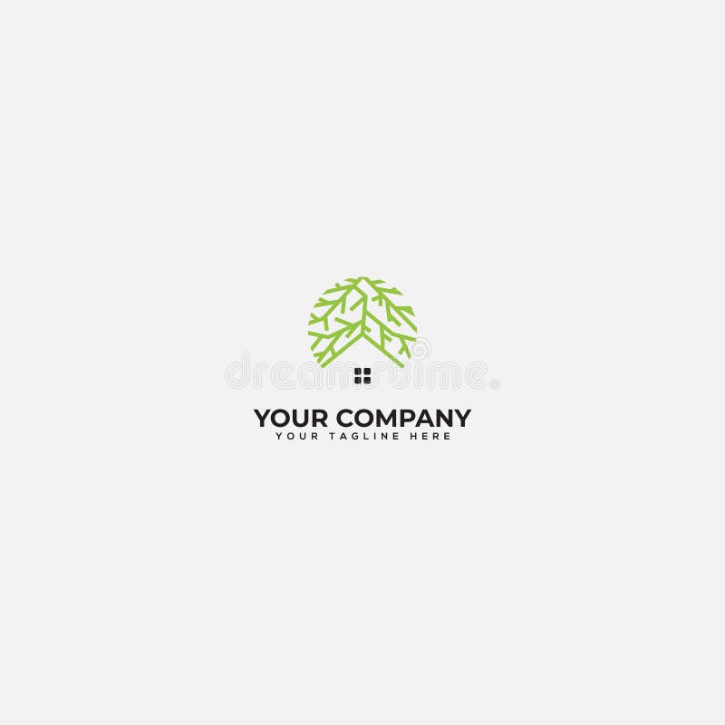 Root and Home Logo, Green House and Root Logo Design Stock Vector ...